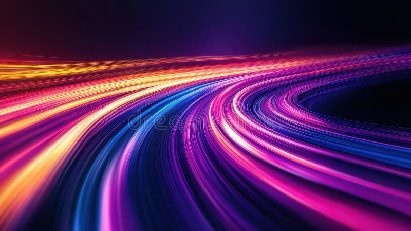 A Vibrant, Flowing Abstract Design with Colorful Light Trails Creating ...