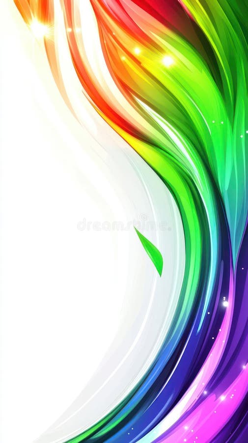 A Vibrant, Flowing Abstract Design Featuring a Spectrum of Colors Stock ...