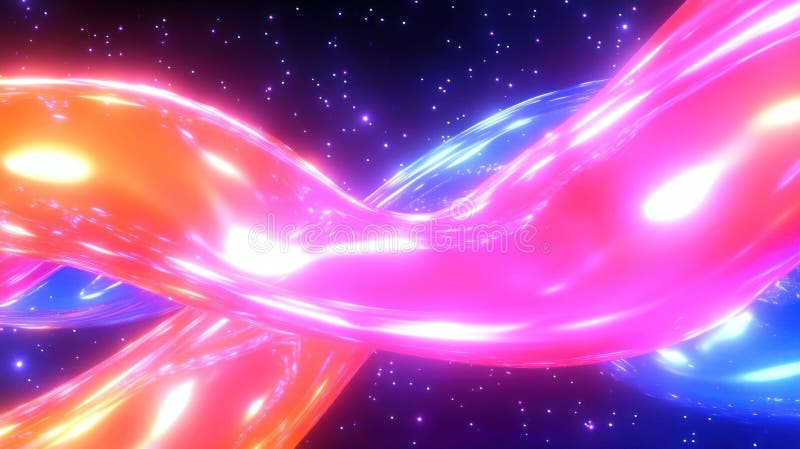 A Vibrant, Flowing Abstract Design with Intertwining Colors Against a ...