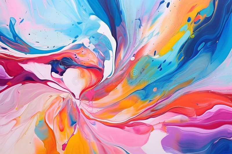 Vibrant Flowing Acrylic Art Stock Illustration - Illustration of wave ...