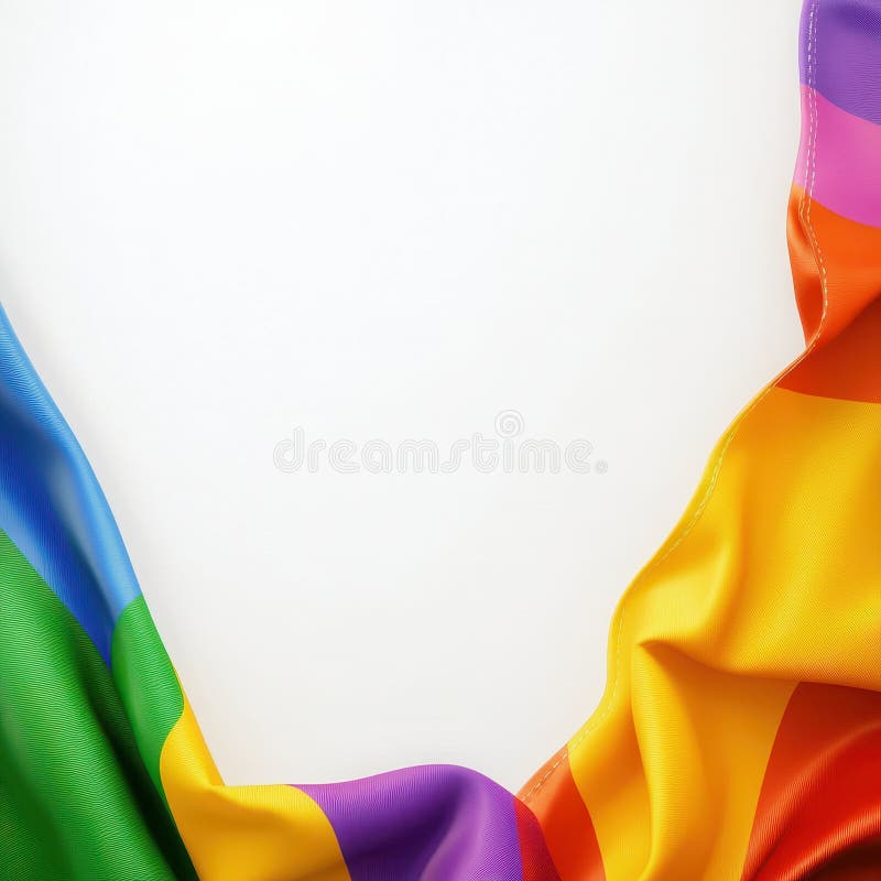 Vibrant Flowing Pride Flag Creating a Colorful Frame Around a Large ...