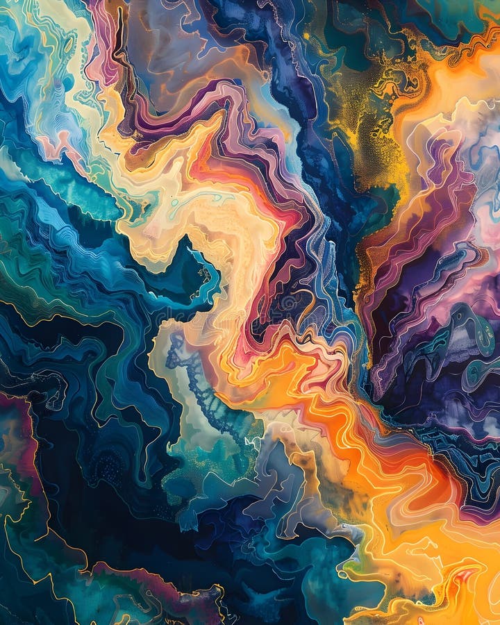 Vibrant Fluid Artwork with Captivating Amorphous Color Forms and ...