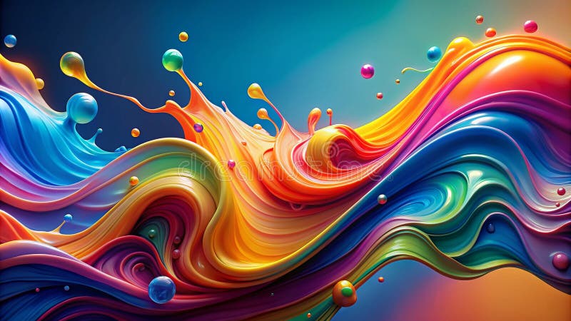 Vibrant Fluid Dynamics Gradient Shapes in Motion Flowing Liquid ...