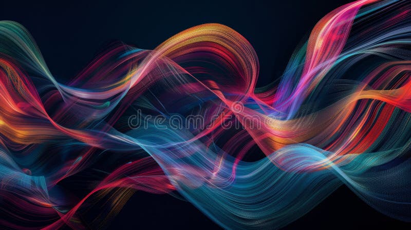 Vibrant Fluid Waves in Bold, Colorful Graph Stock Illustration ...