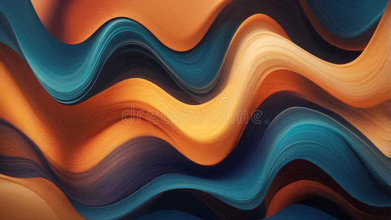 Vibrant Fluid Waves and Curves in Retro Inspired Geometric Abstract ...