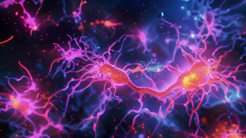 Vibrant Fluorescent Microscopy Image Showing the Active Movement of ...