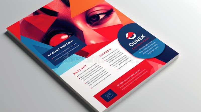 Vibrant Flyer Design Red Blue Stock Illustration - Illustration of ...