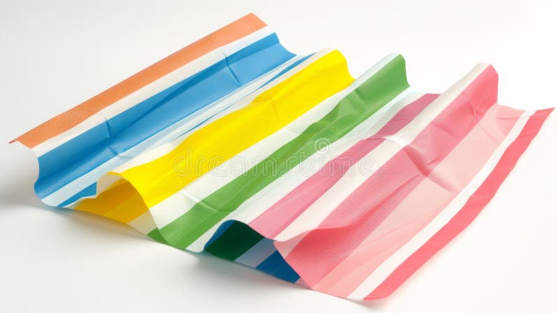 Vibrant Folded Sheet with Colorful Striped Patterns Stock Image - Image ...