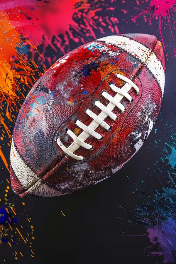 Vibrant Football with Colorful Splash Background, Motion Effect, Sharp ...