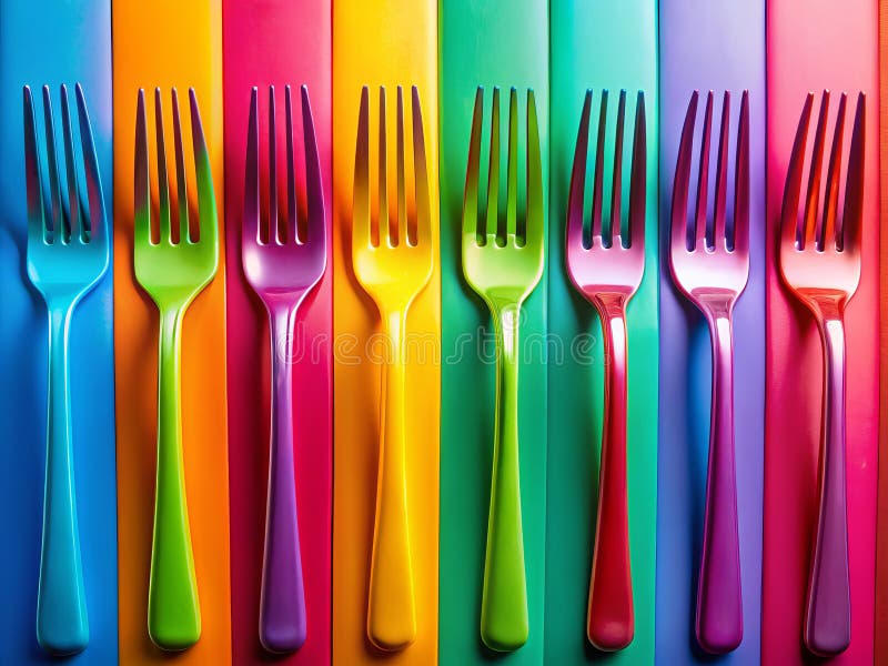 Vibrant Fork Clip Art Set: Left and Right Orientations for Culinary ...