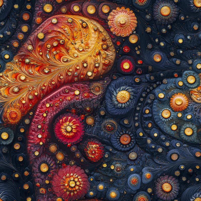 Vibrant Fractal Patterns in Cosmic Abstract Art for Digital Design ...