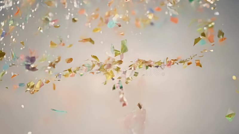 Colorful Sparkling Fragments Falling Against a Soft Background Stock ...