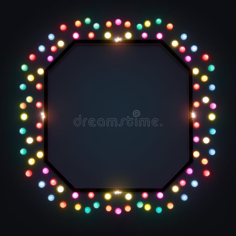 Vibrant Frame of Multicolored LED Bulbs Against a Sleek Black Backdrop ...