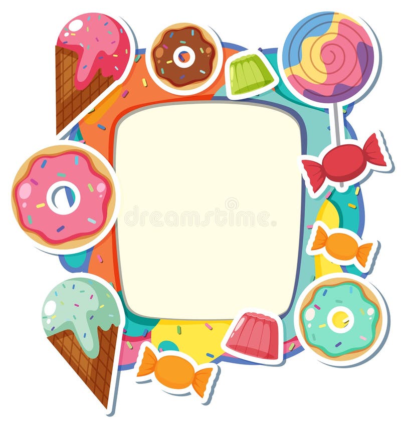 A Vibrant Frame of Various Candies Stock Vector - Illustration of candy ...