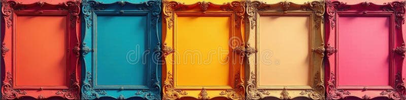 Vibrant Frames, Assorted Colors, Various Sizes, Artwork, Display Stock ...
