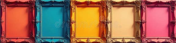 Vibrant Frames, Assorted Colors, Various Sizes, Artwork, Display Stock ...