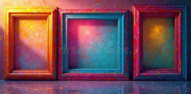 Vibrant Frames in Rainbow Hues, Assorted Sizes , Pastel, Metal Stock ...
