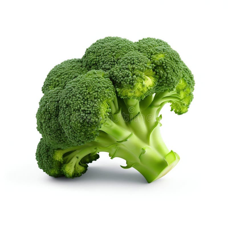 Vibrant Fresh Broccoli Isolated on White Background. Generative Ai ...