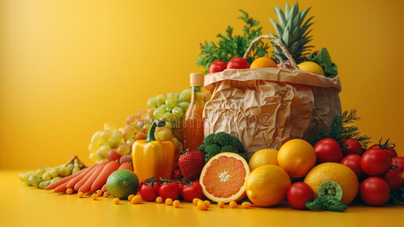 Vibrant Fresh Produce Assortment - Generative Ai Stock Illustration ...