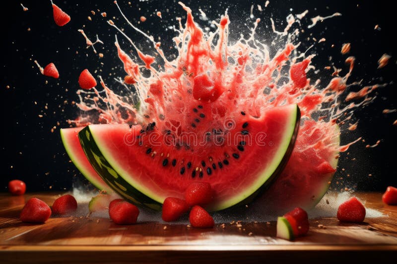Exploding Watermelon Stock Illustrations – 111 Exploding Watermelon ...