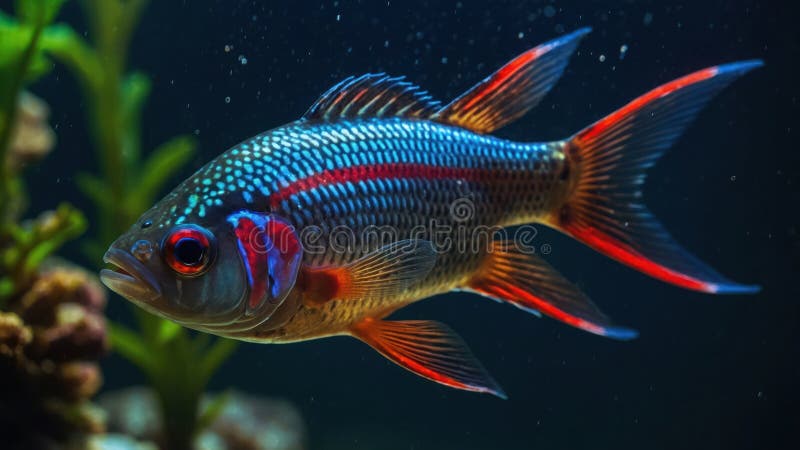 A Vibrant Freshwater Fish Displaying Colorful Patterns in an Aquatic ...