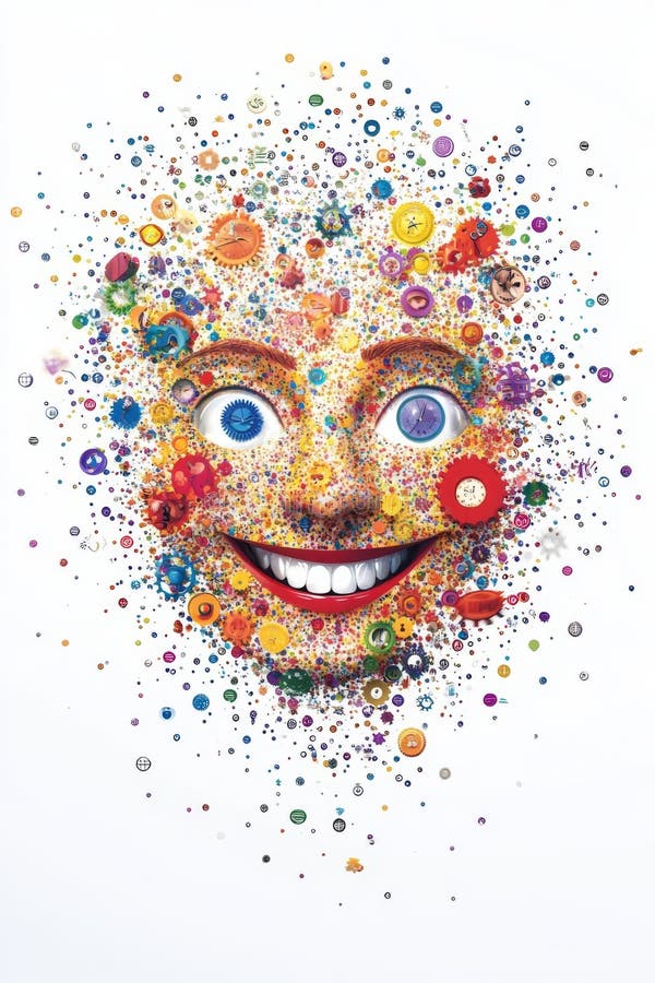 Data-Driven Smiling Infographic Face Stock Illustration - Illustration ...