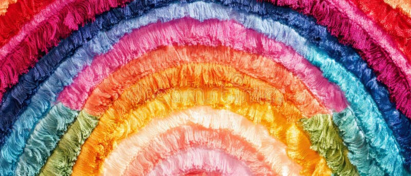 Vibrant Fringed Rainbow Texture Boho Chic Background for Creative ...