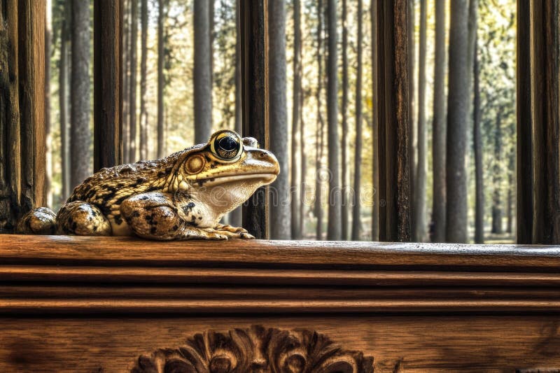 Vibrant Frog in Rustic Forest Setting - Nature and Wildlife Concept for ...