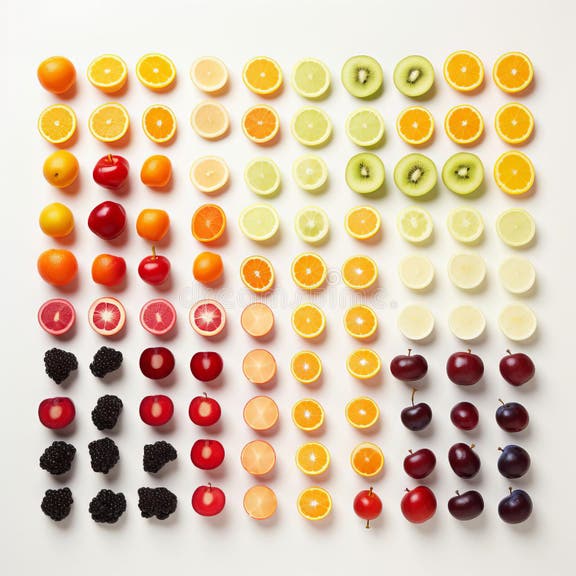 Vibrant Fruit Array on White Background Display Image Stock ...