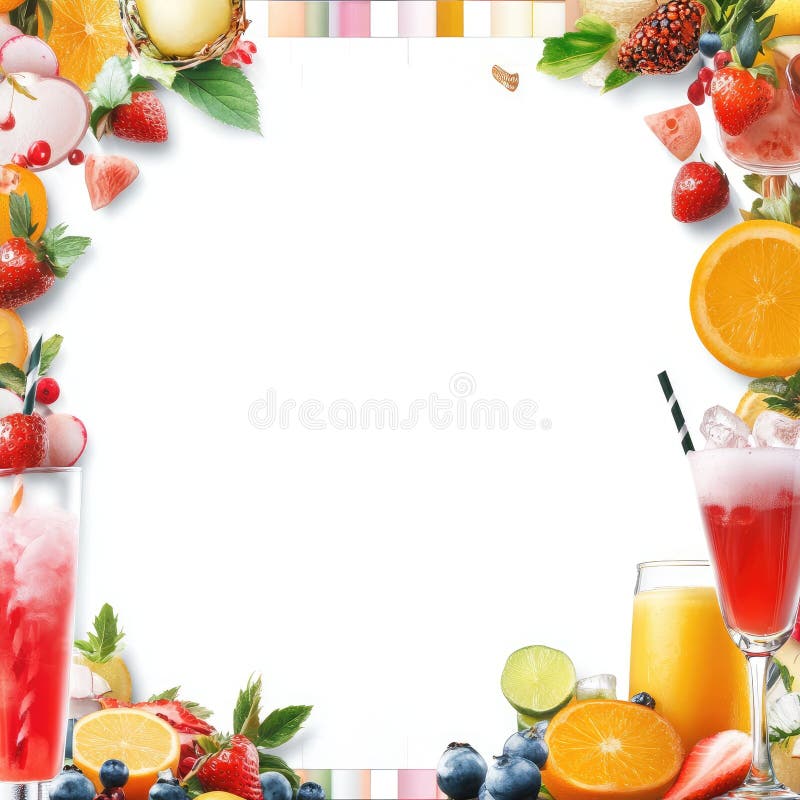 Fruity Drink Frame: AI stock image. Image of juice, digital - 383949957