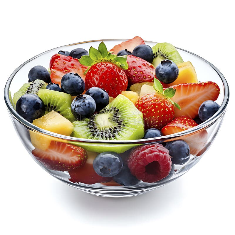 Vibrant Fruit Medley in a Glass Bowl Stock Image - Image of glass ...