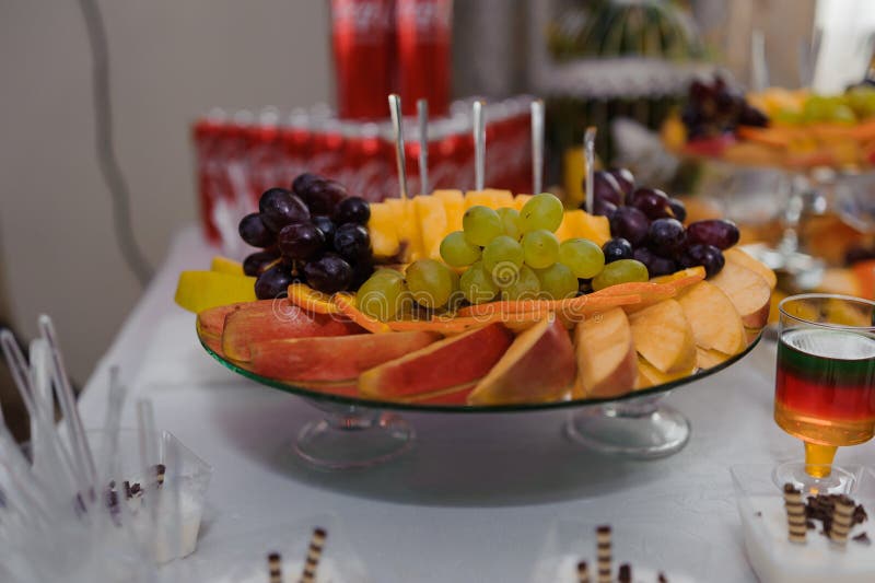 Vibrant Fruit Platter Display at a Festive Event Stock Photo - Image of ...