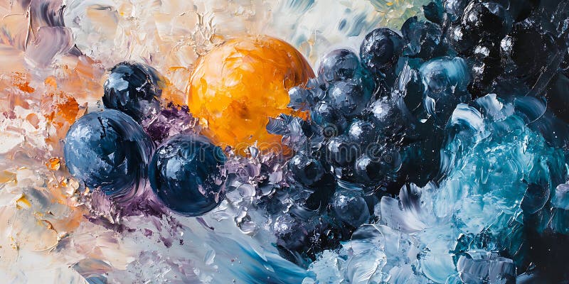 Vibrant Fruit Splash Blueberries and Apricot Background Image Stock ...