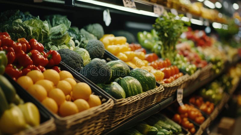 Vibrant Fruit and Vegetable Display Stock Image - Image of fresh ...