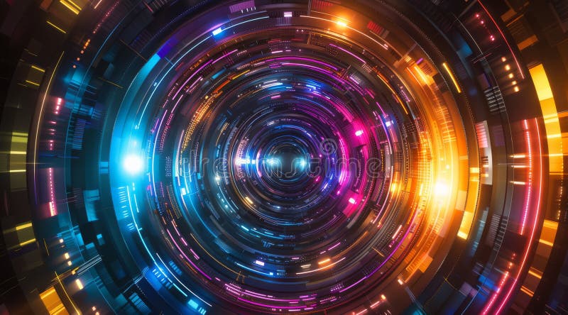 A Vibrant Futuristic Abstract Circular Motion Background Featuring ...