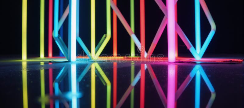 Vibrant Futuristic Atmosphere with Dynamic Neon Light Patterns on a ...