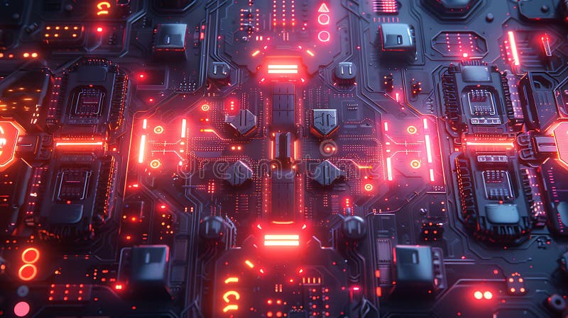 Vibrant Futuristic Canvas: Abstract Tech Patterns & Neon Colors Stock ...