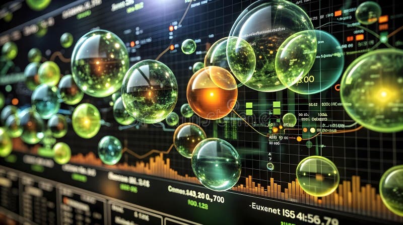 A Vibrant, Futuristic Interactive Bubble Chart Displaying Stock ...