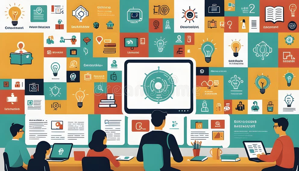 Innovative Digital Learning and Knowledge Sharing Concept Stock ...