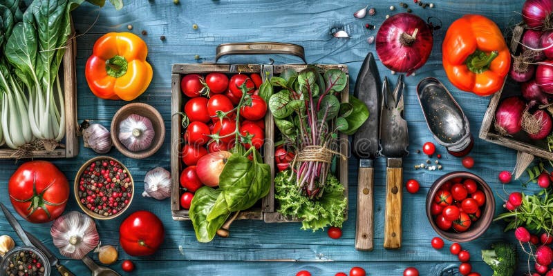 A Vibrant Garden Planner Showcasing an Array of Fresh Vegetables and ...