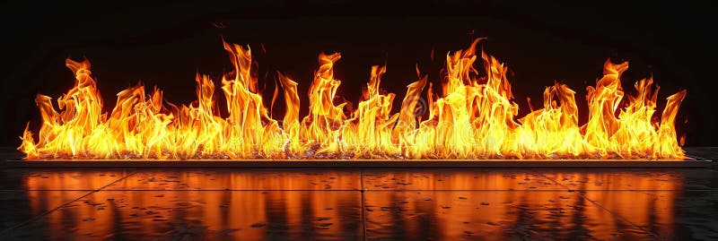 Vibrant Gas Burner Flame Casting a Brilliant Light in the Midst of Deep ...