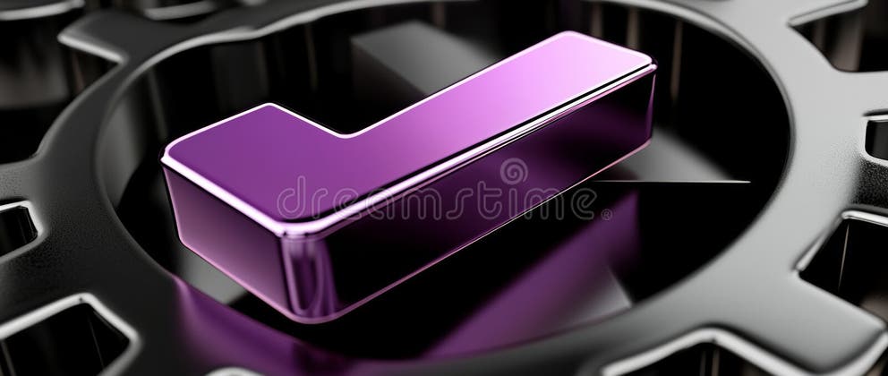 A Vibrant Gear Icon Featuring a Check Mark, Representing Technological ...