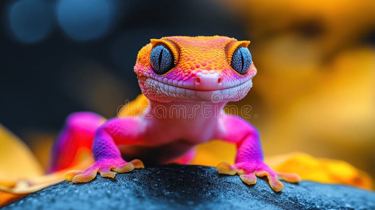 Vibrant gecko portrait stock illustration. Illustration of scales ...