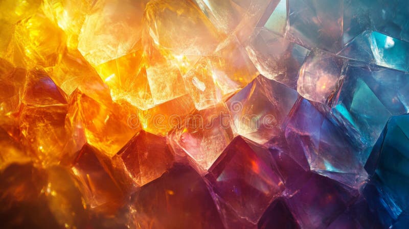 Vibrant Gemstone Cluster with Warm and Cool Colors Stock Illustration ...