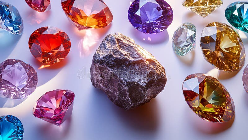 Vibrant Gemstones and Raw Ore: Precious Stone High Quality Image Stock ...