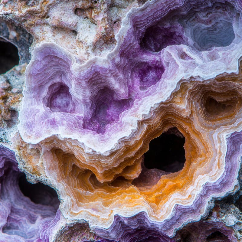 Vibrant Geode Cross-section with Intricate Patterns Stock Illustration ...