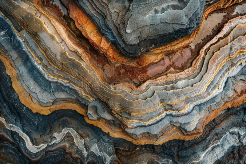 Vibrant Geological Layers and Textures Stock Illustration ...