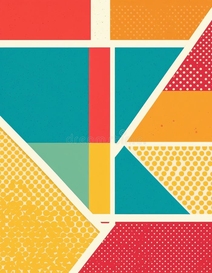 Vibrant Geometric Abstract Art with Bold Patterns and Colors Stock ...