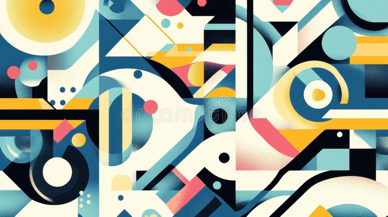 A Vibrant, Geometric Abstract Background Featuring Flat Design Elements ...