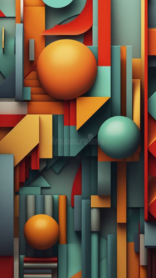 Vibrant Geometric Abstract Design AI Generated Stock Illustration ...